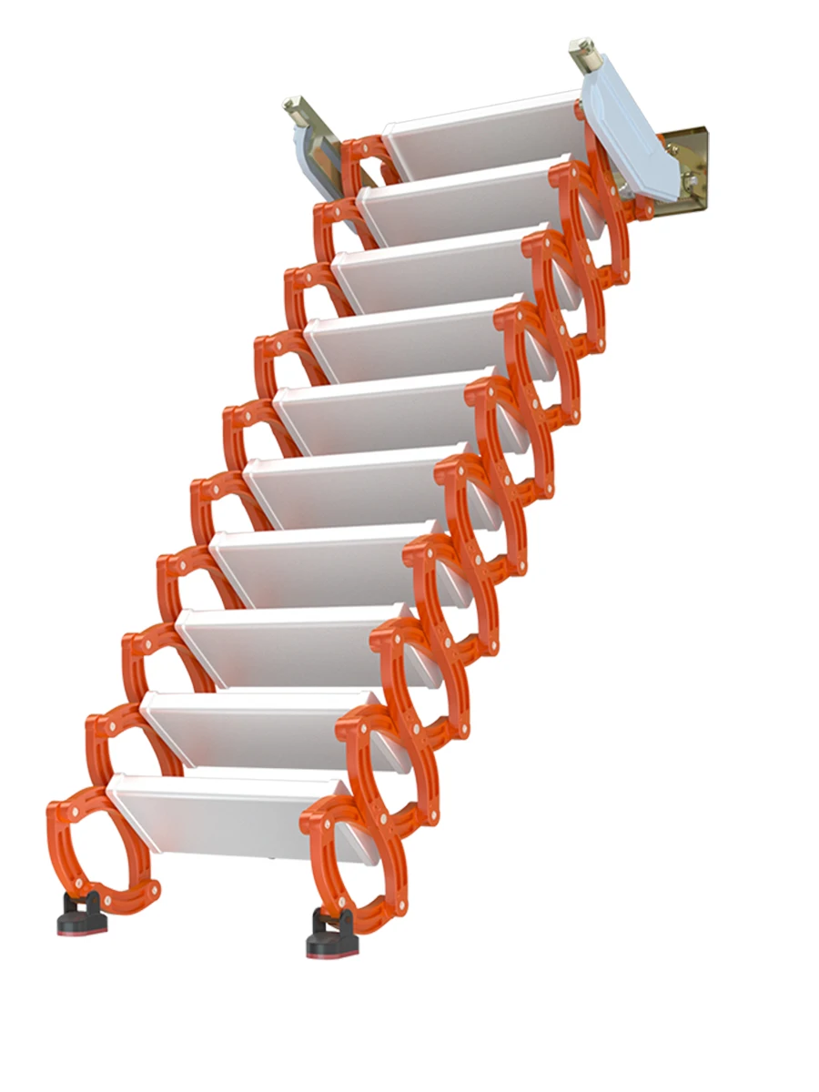 wall-mounted-compartment-upturned-attic-telescopic-staircase-home ...