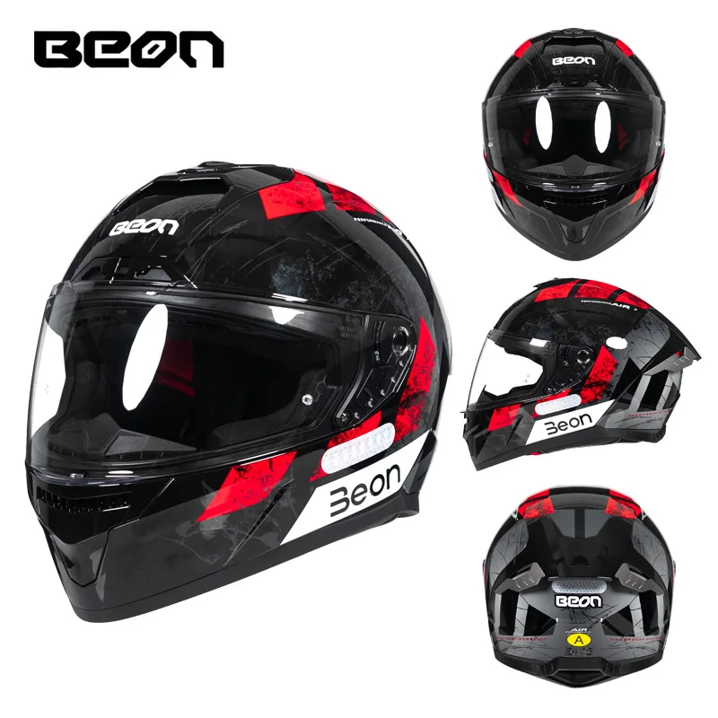 NEW-BEON-B507-Motorcycle-Helmets-Full-Face-Dual-Lens-Double-Visors-Four ...