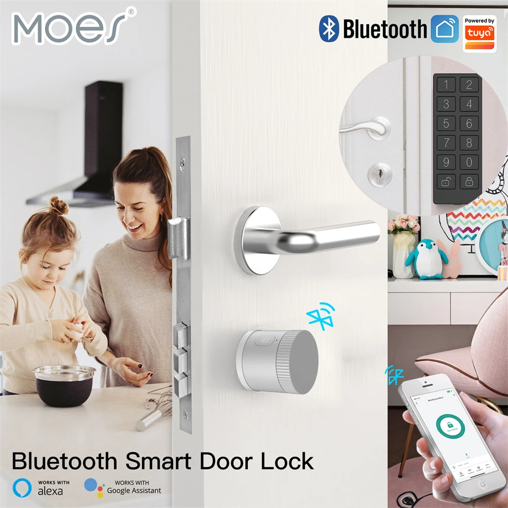 MOES Bluetooth Door Lock Bank grade AES128 Bit TLS Encryption BLE ...