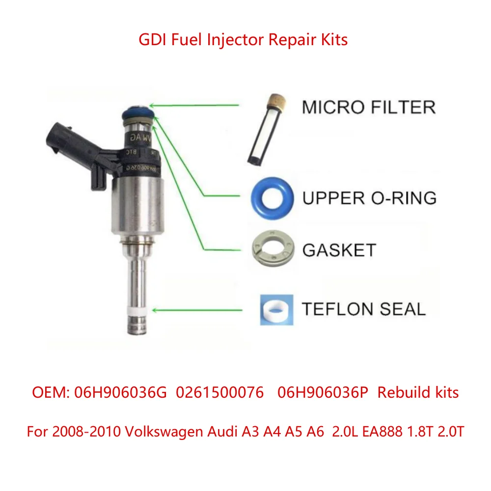 Free-Shipping-4Sets-GDI-fuel-injector-repair-kit-For-06H906036G ...