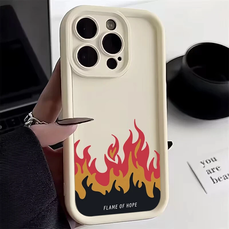 Red-Flame-Silicone-Phone-Case-For-iPhone-11-Cases-iPhone-15-Pro-Max ...