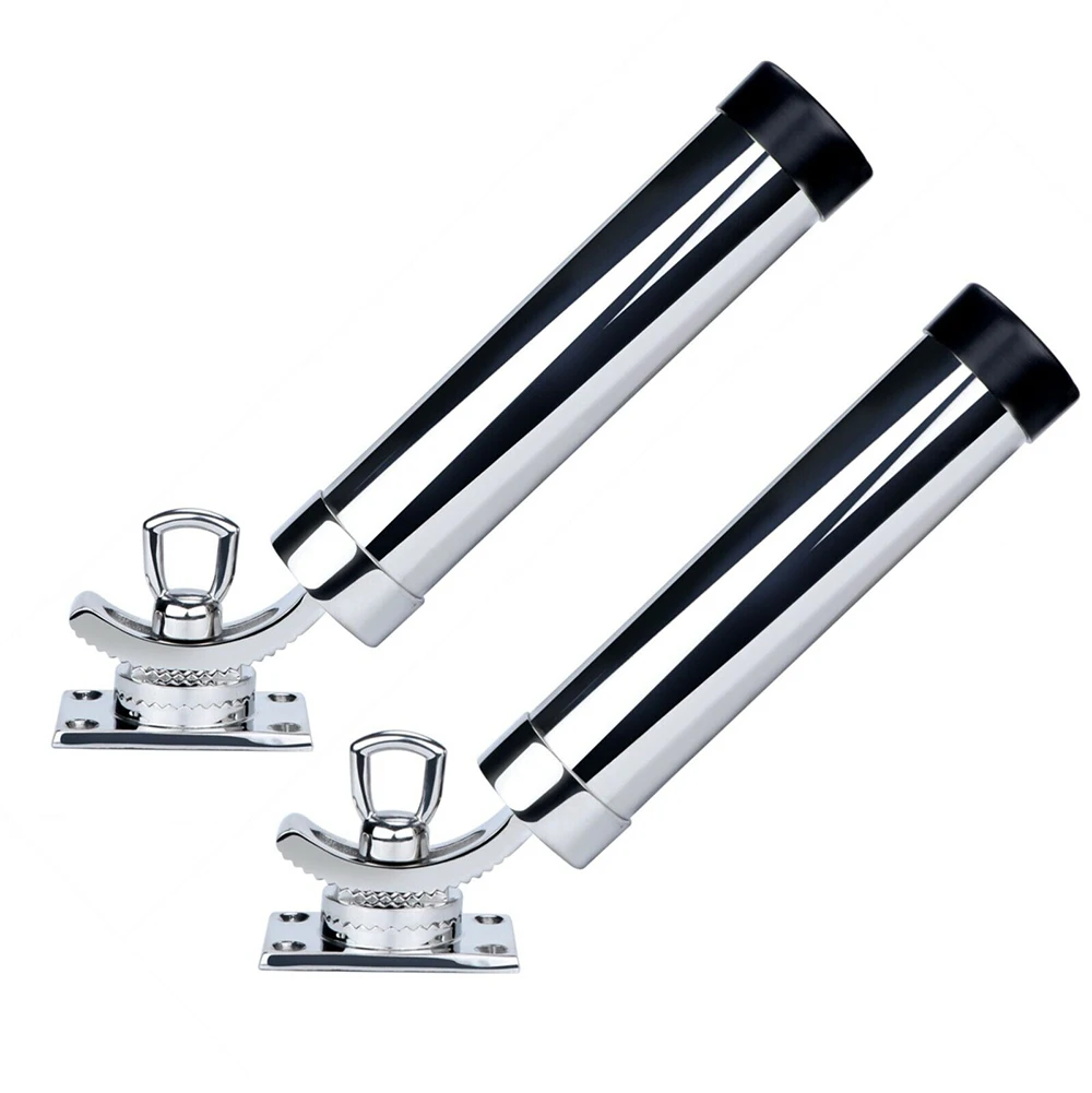 2X Fishing Rod Holder for Boat Deck Mount 316 Stainless Steel 360 ...