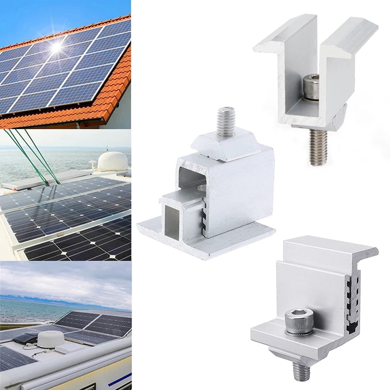 Soporte de Panel Solar, bloque de presión medio/lateral ajustable para ...
