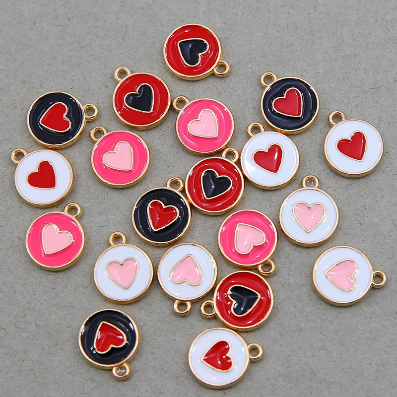 10pcs-12-15mm-Romantic-Enamel-Love-Heart-Charms-for-Necklaces-Pendants ...