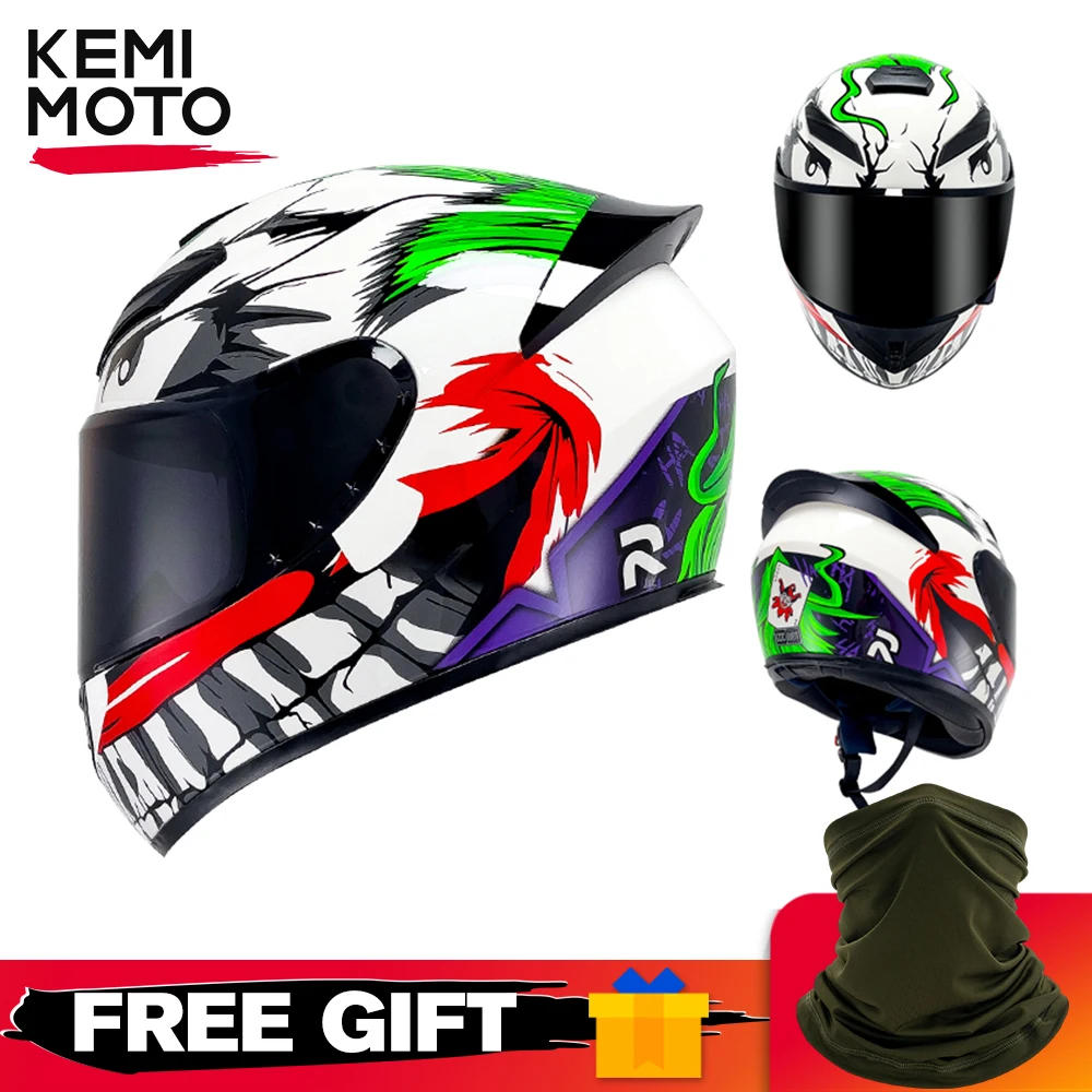 Motorcycle Helmet Clown Full Face Racing Motocross Helmet Flip Up Moto ...