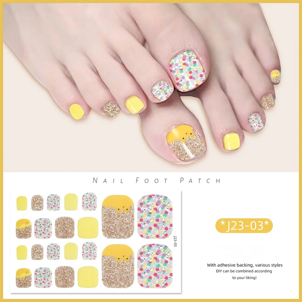 Toe-Nail-Sticker-Waterproof-Shiny-Crystal-Toenail-Polish-Strips-Full ...