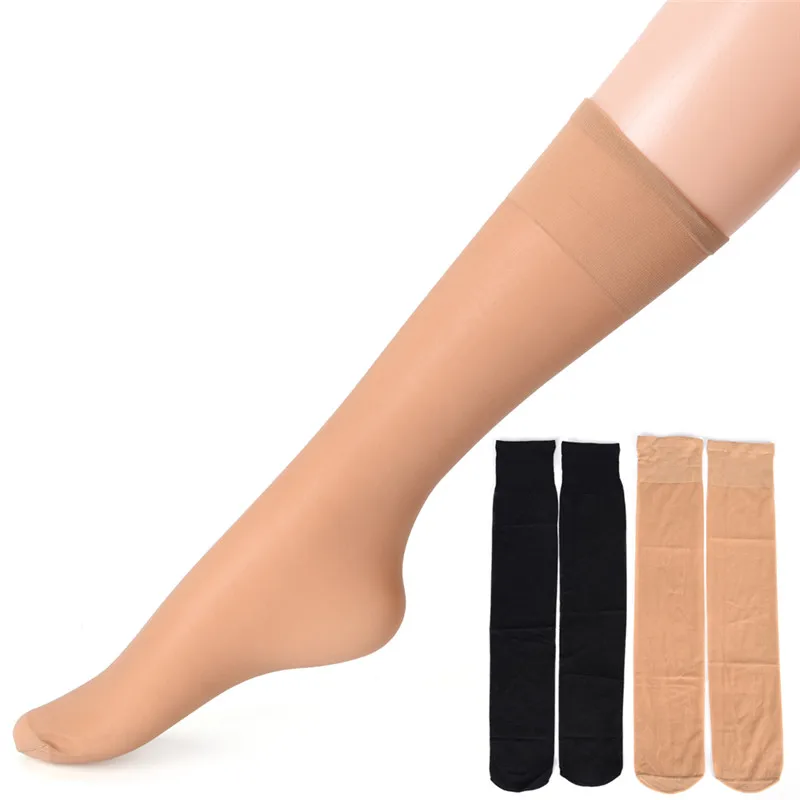Basal-Silk-Knee-High-Sock-Elastic-Ultra-thin-Transparent-Nylon-Half ...