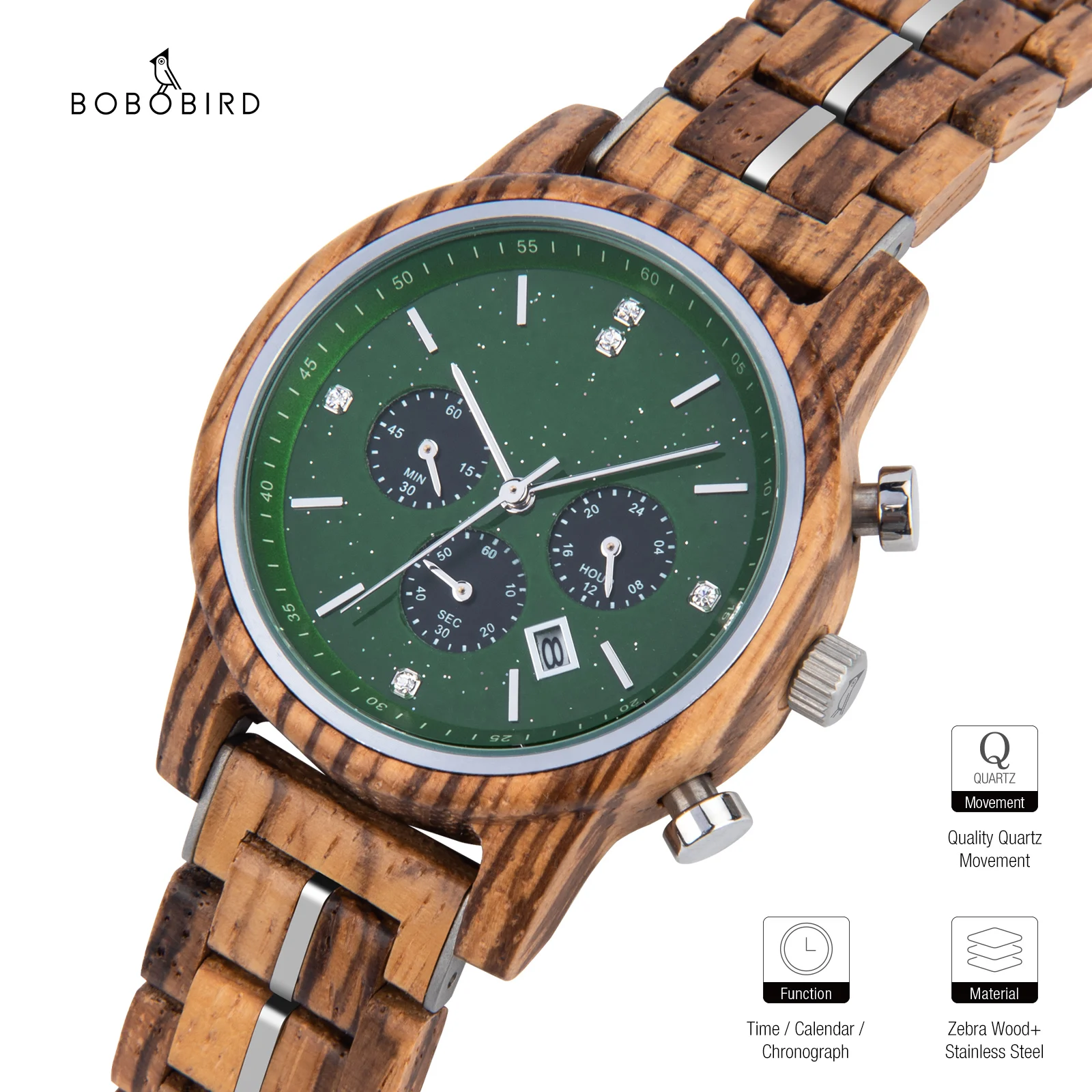 Bobo Bird Wooden Watch For Women Fashion Quartz Wristwatches Multi ...