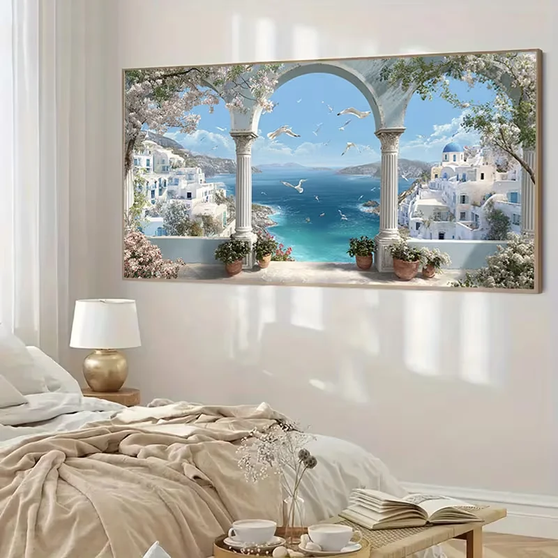 Seaside Dream Arch and White Wall Blue Sky Diy Diamond Painting Jewelry ...