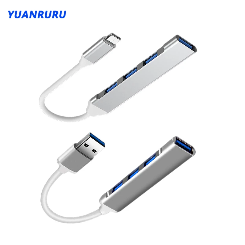 3.0 Hub 4 Port USB Multi Splitter Adapter OTG Type C USB Power Adapter ...