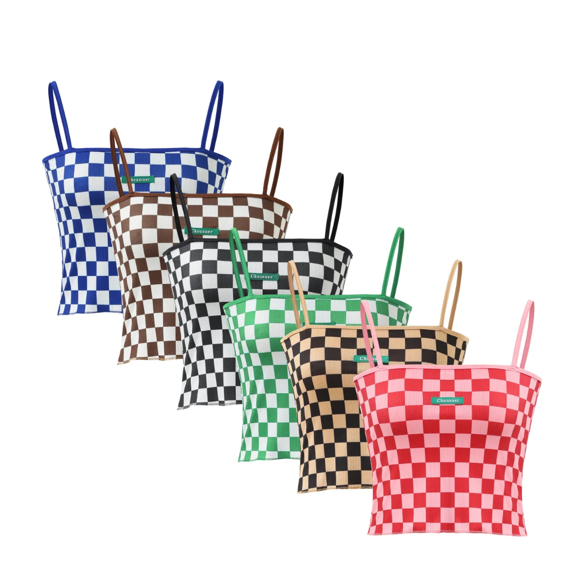 Summer-Women-Plaid-Camis-Sexy-Checkerboard-Ladies-Crop-Top-Patchwork ...