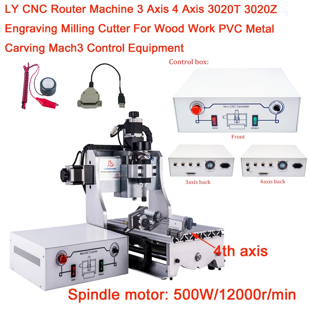 LY-CNC-Router-Machine-3-Axis-4-Axis-3020T-3020Z-Engraving-Milling ...