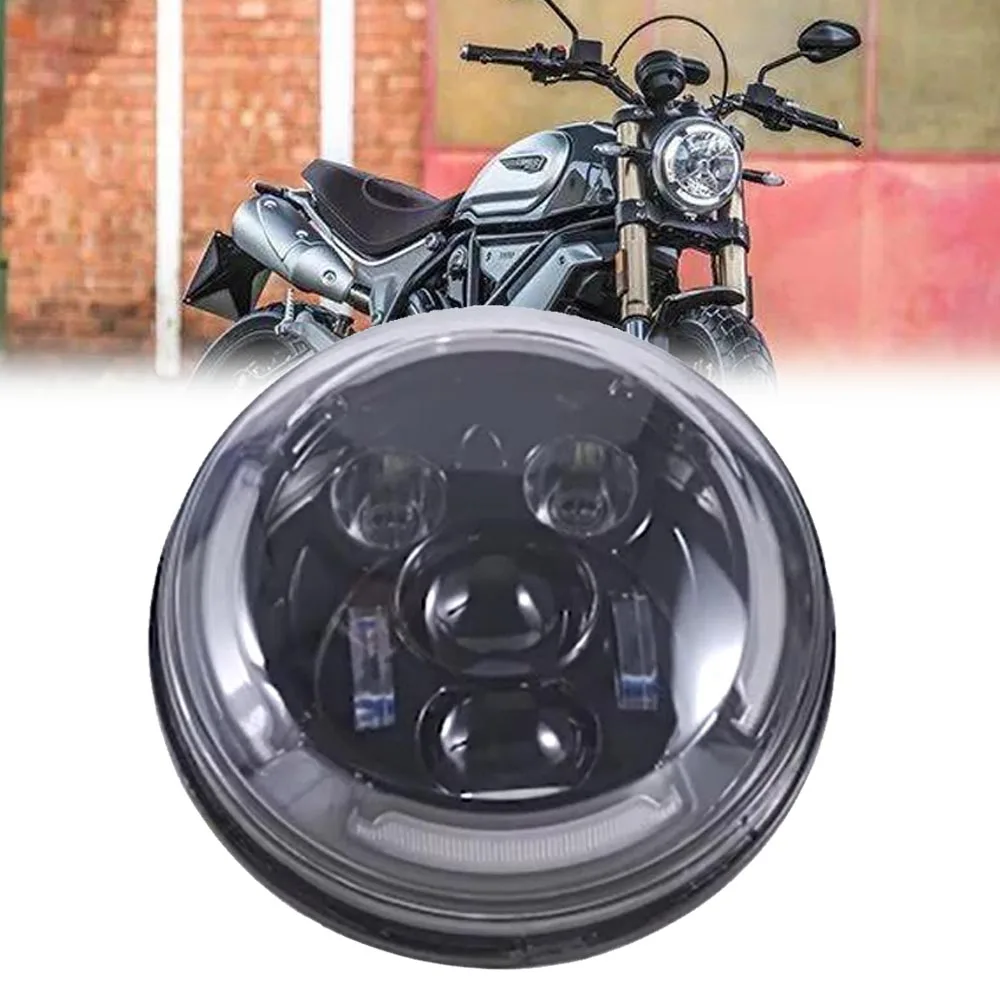 12V Motorcycle Light Assembly DRL Headlamp HI/Lo Beam LED Headlight for ...
