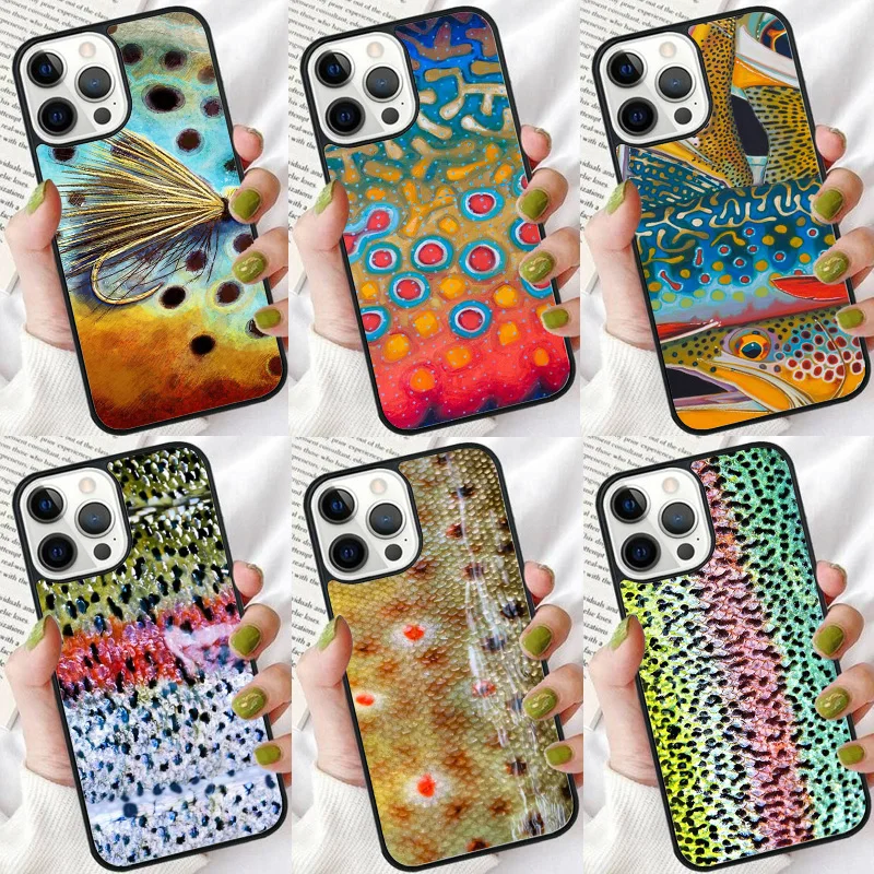 Rainbow Trout Fishing Skin Phone Case For iPhone 16 15 14 plus XR XS 11 ...