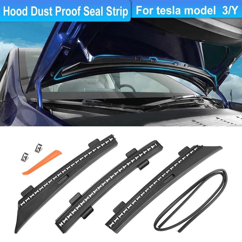 For Tesla Model 3 Y Car Hood Sealing Strips Waterproof Air Inlet Bonnet ...