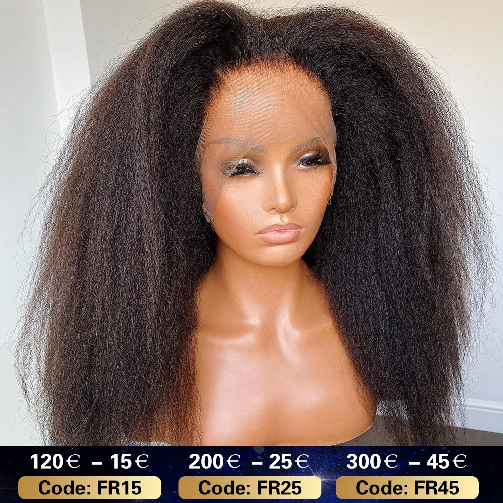 Perruque Yaki Lace Frontal Wig 360 Brésilienne Naturelle, Cheveux ...