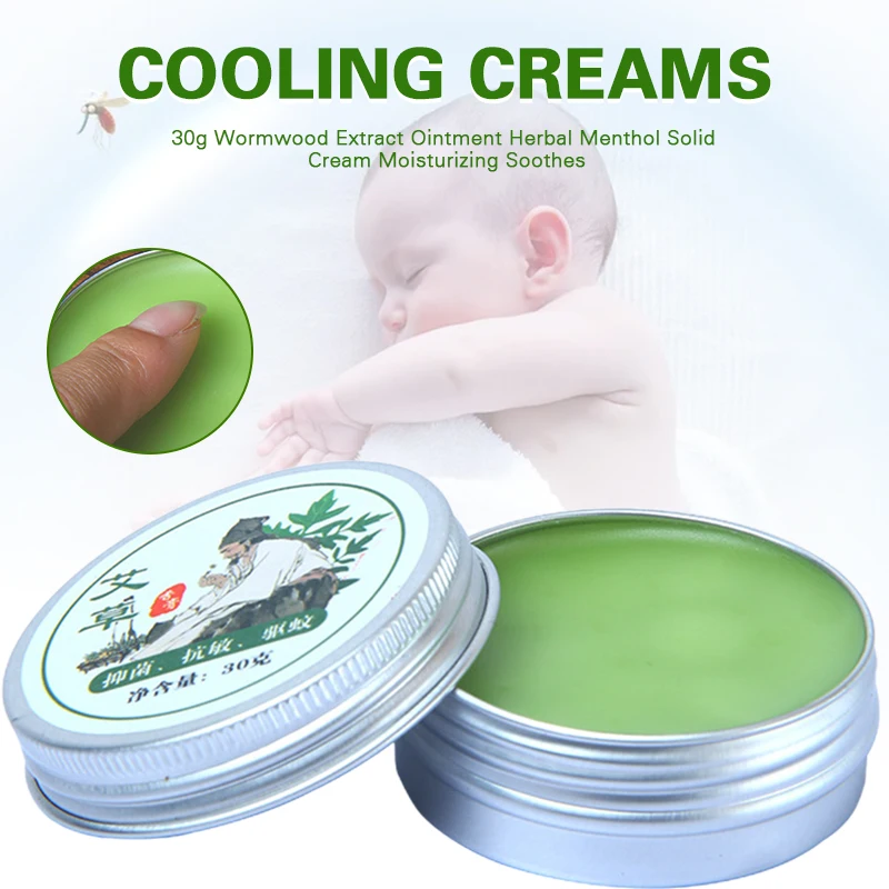 30g Wormwood Extract Ointment Herbal Menthol Solid Cream Moisturizing ...