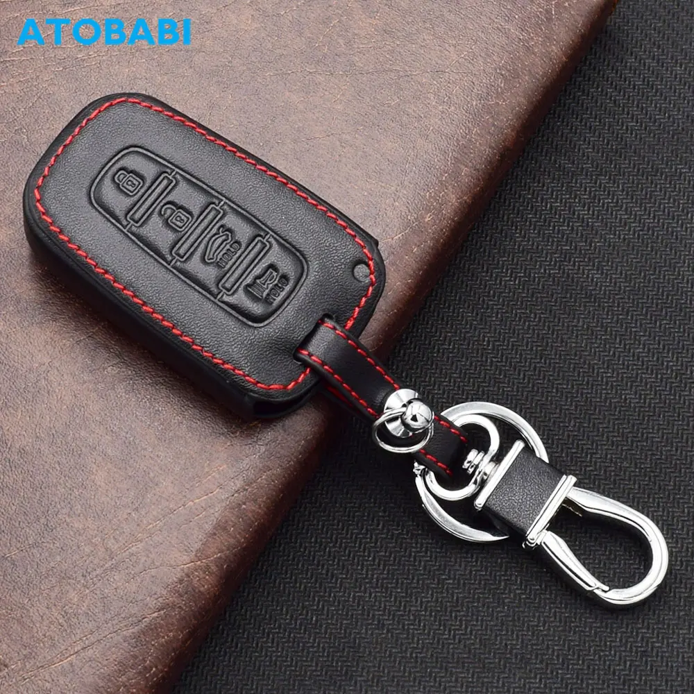 ATOBABI Leather Car Key Cover Bag For Kia Forte Rio Cerato Soul Hyundai ...