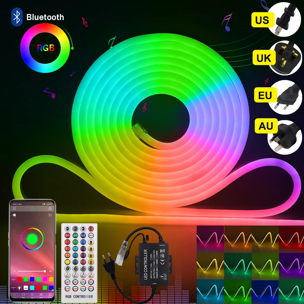 RGB-5050-LED-Strip-Light-Bluetooth-APP-Remote-Control-220V-110V ...