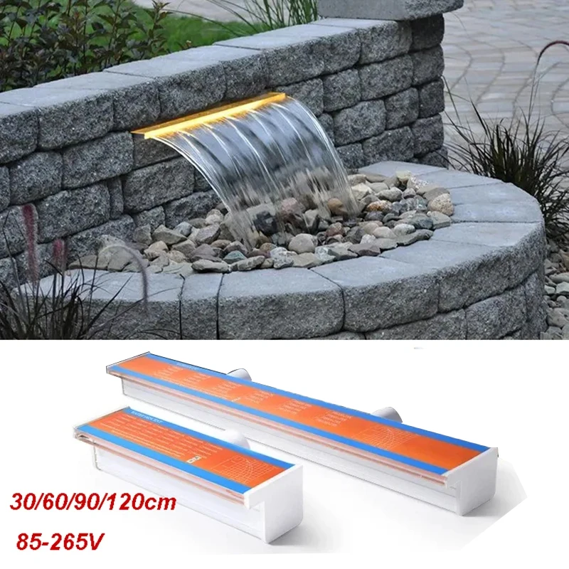 60cm-90cm-120cm-Waterfall-With-Light-Acrylic-85-265V-Fountain-Pond ...