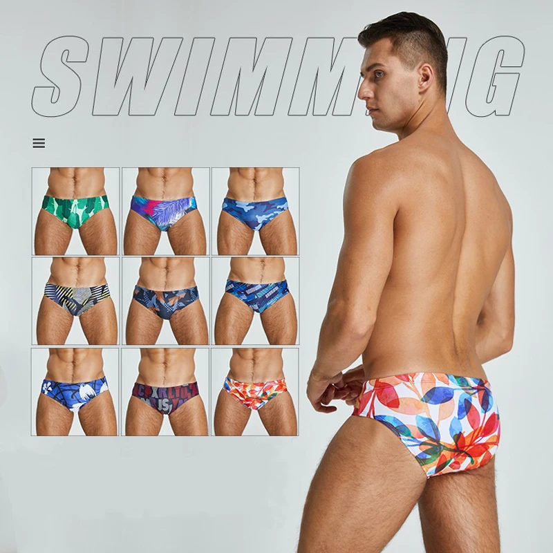 Men-s-Swim-Briefs-Printed-Swimming-Trunks-Triangle-Professional-for-Training-and-Competition ...