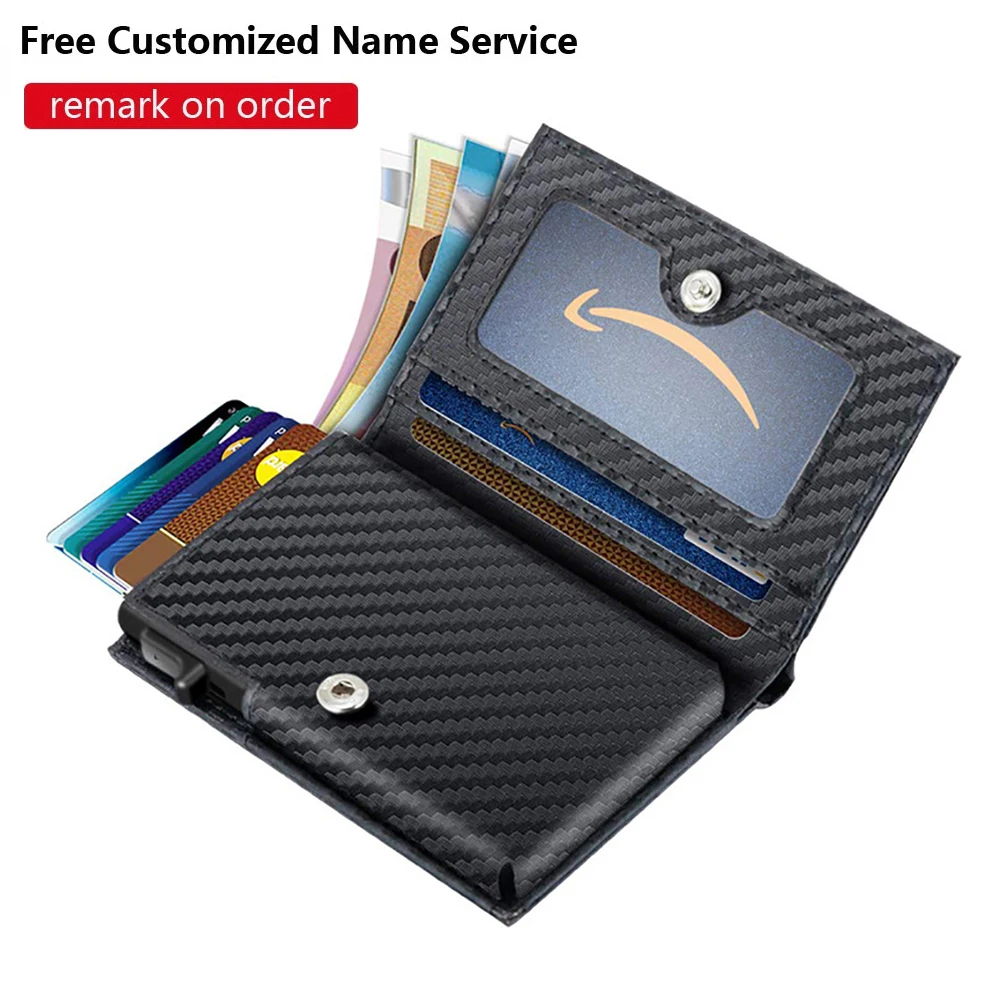 Customized-Name-Carbon-Fiber-Wallet-Metal-Card-Holder-Men-Woman-RFID ...