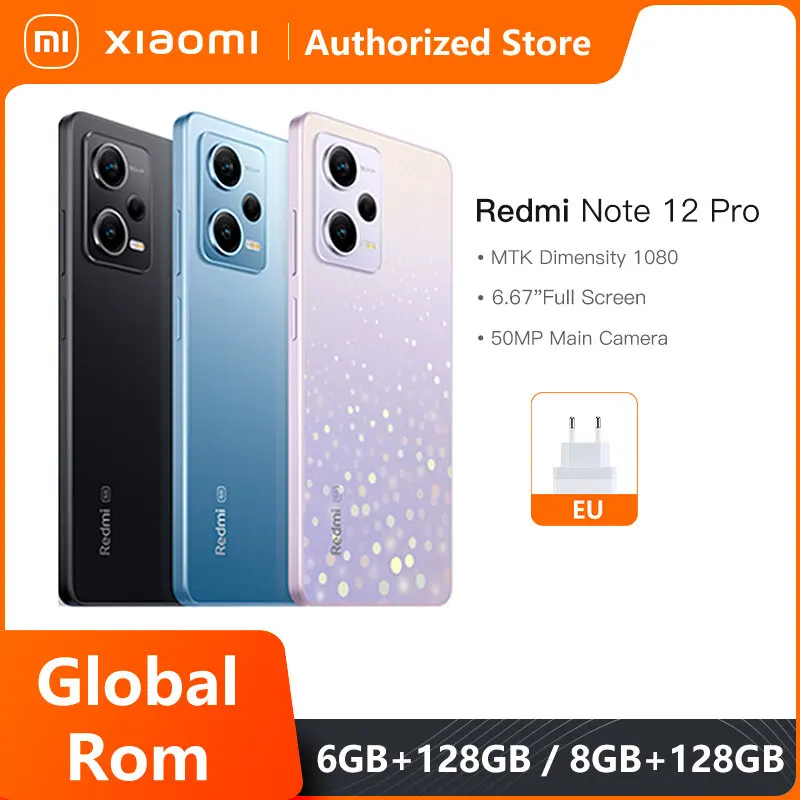 Xiaomi – Smartphone Redmi Note 12 Pro, ROM Global, 5G, MTK, dimension ...