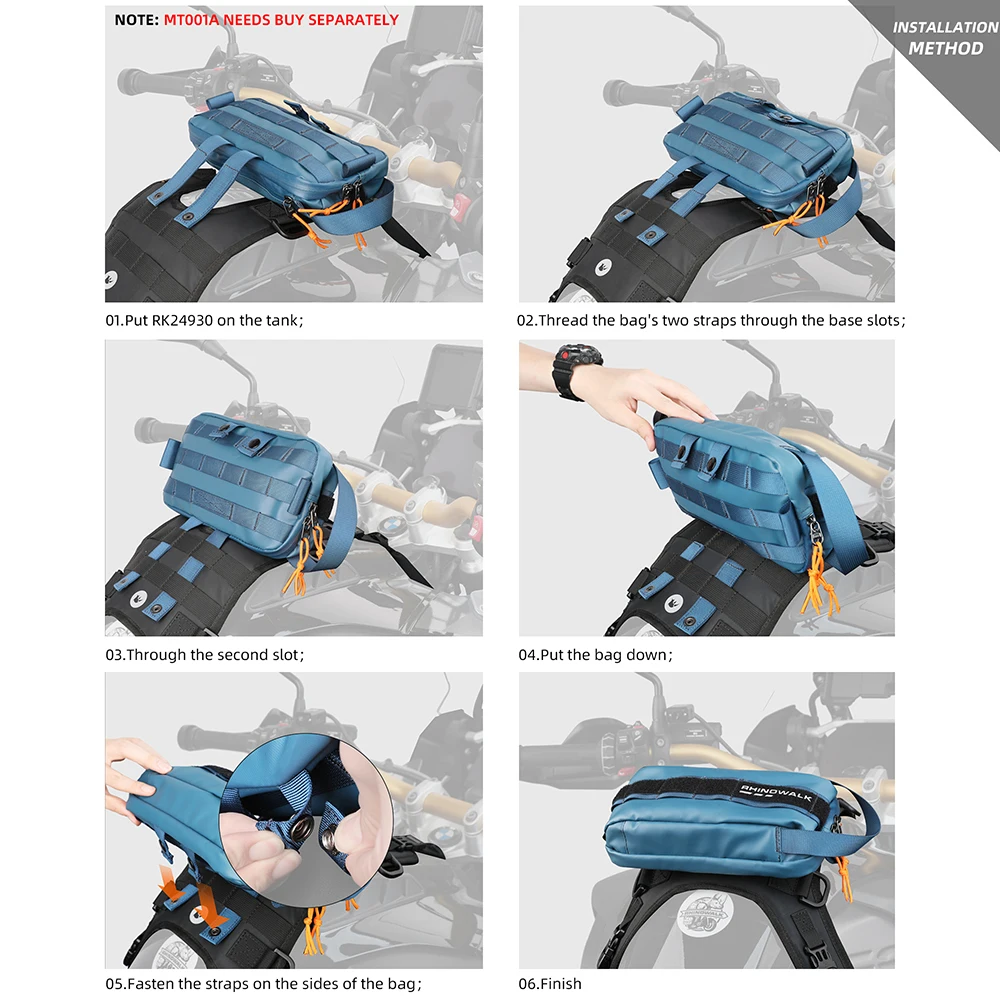 Rhinowalk Motor Tank Bag 2.4L Motorcycle Front Tube Bag Motocross Tail ...