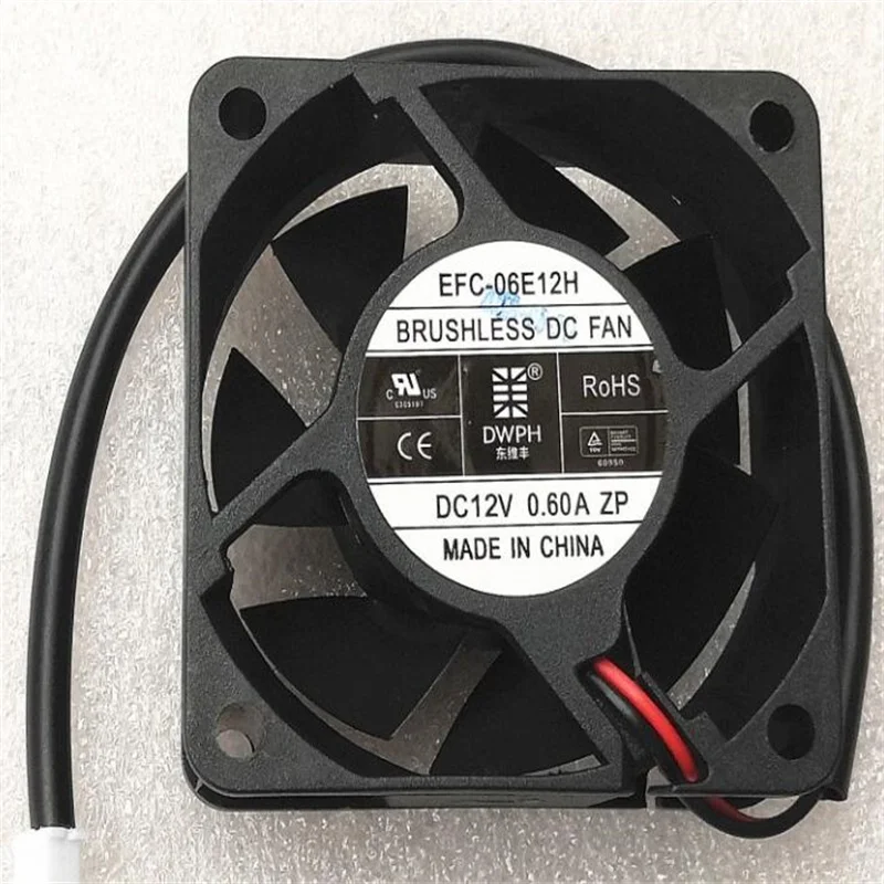 Original DWPH 6025 6CM EFC-06E12H 12V 0.6A 2 line 2.5 plug fan ...