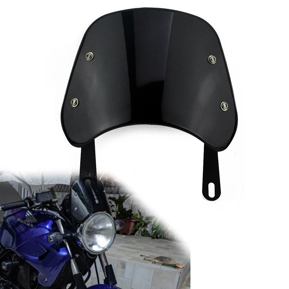 Black-Universal-5-9-45-Motorcycle-Headlight-Windshield-Wind-Deflector ...