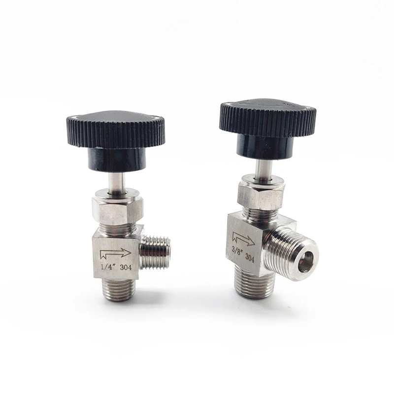 1/8" 1/4" 3/8" 1/2" Male Right Angle Type Globe Valve 304 Stainless ...