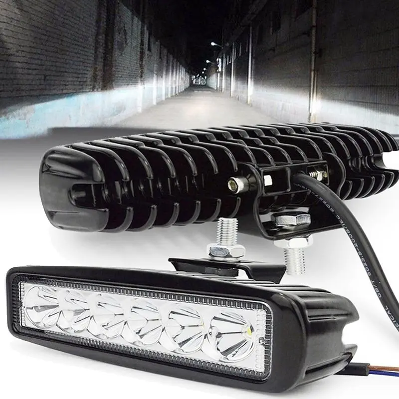 18w 6 LED Car Work Light High Bright Spotlight Universal Offroad Automobile Truck Driving Fog ...