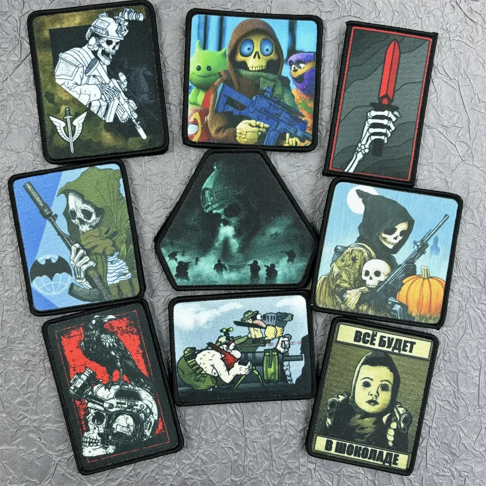 Skull-Printed-Patch-Sticker-Morale-BadgeTactical-and-Military ...