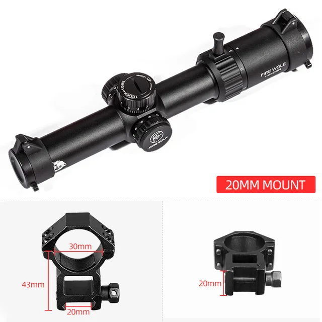 FIRE WOLF HD 1-6X24 IR Compact Hunting Scope Tactical Rifle Scopes ...