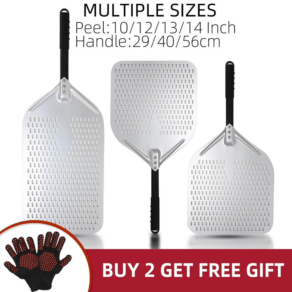 10-12-13-14-Inch-Big-Pizza-Perforated-Shovel-Paddle-Short-Long-Handle ...