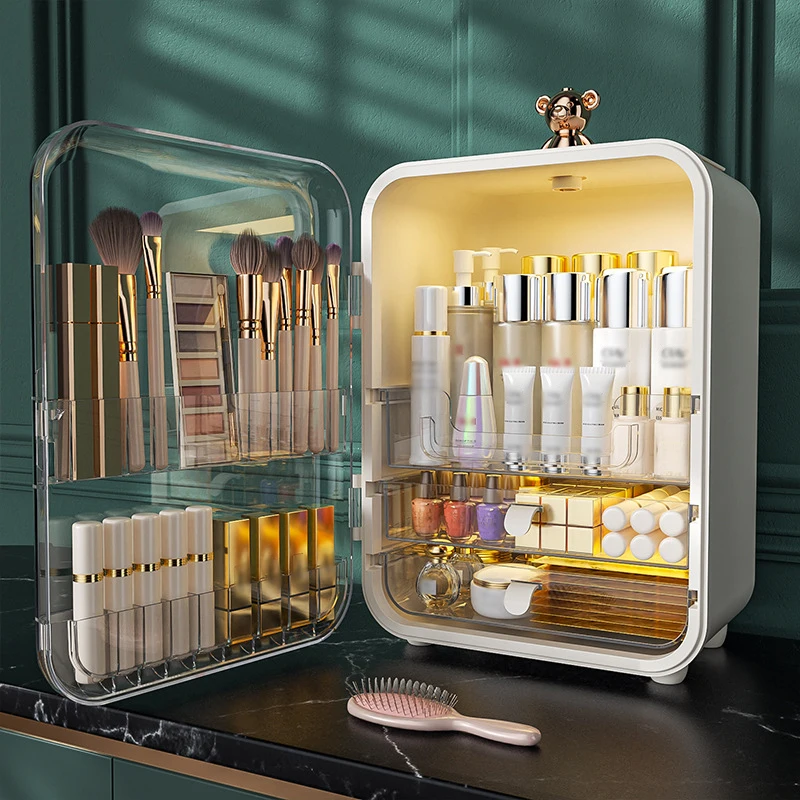 Luxury-Desktop-Cosmetics-Storage-Box-with-Mirrors-Dust-Belt-Drawer ...