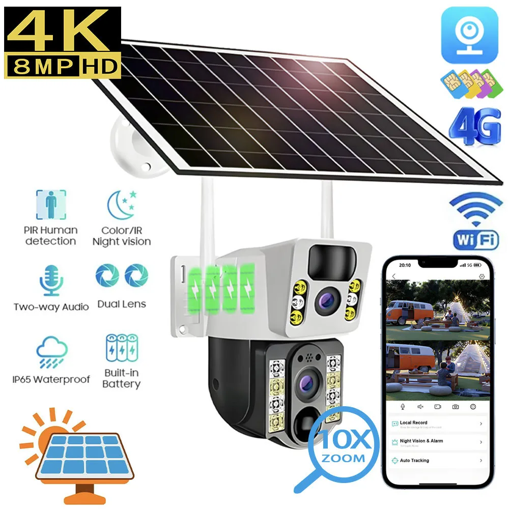 Solar-Camera-4G-SIM-Card-Wifi-Surveillance-Outdoor-4K-8MP-HD-360 ...