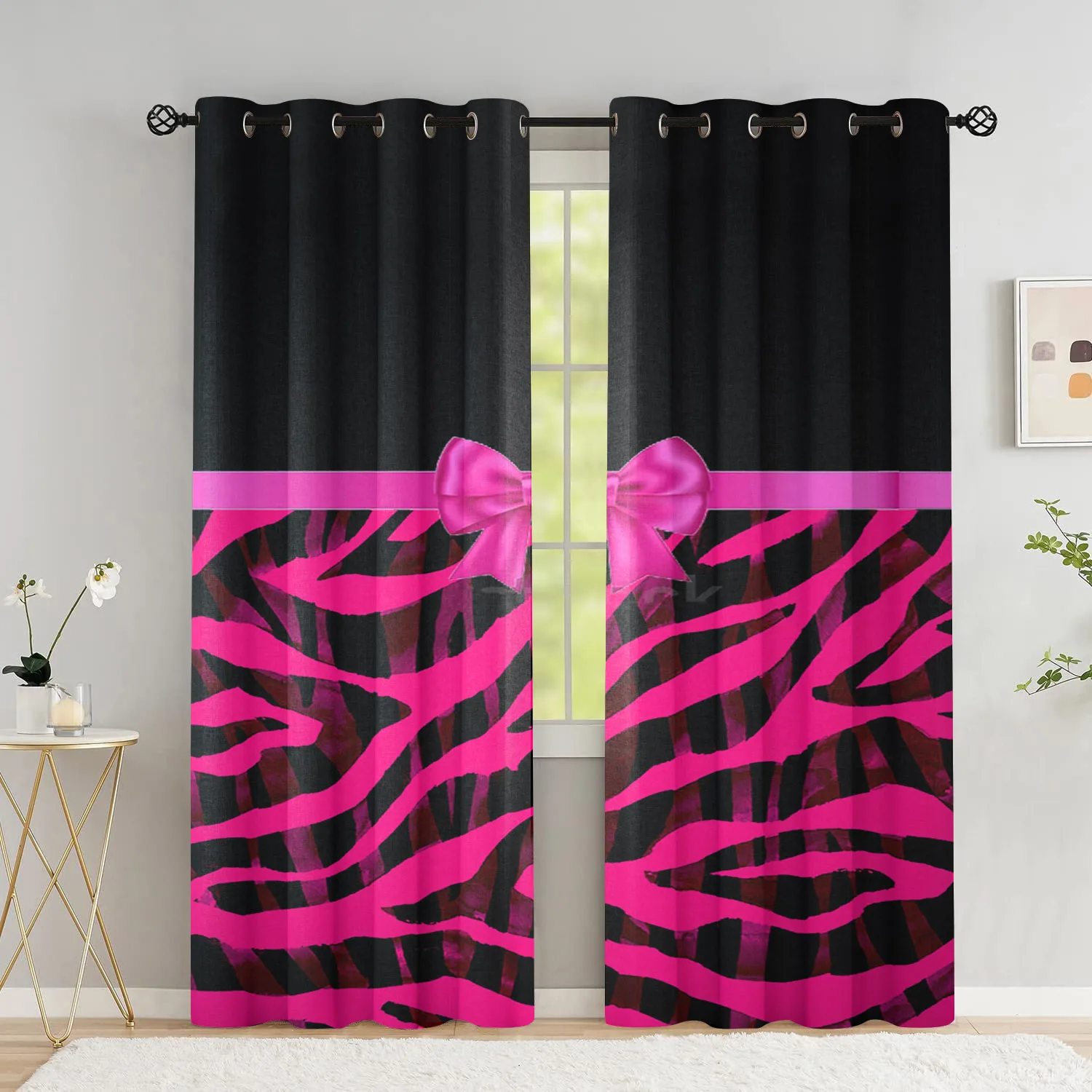 Pink And Black Zebra Print Room