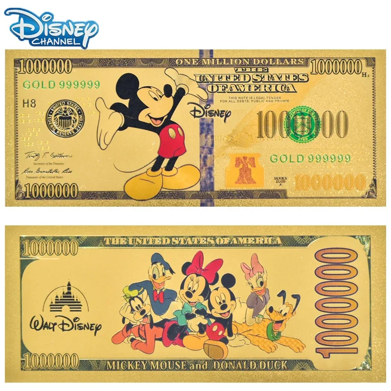 Disney-Mickey-Minnie-Mouse-Commemorative-Banknote-Gold-Foil-Coin-Donald ...