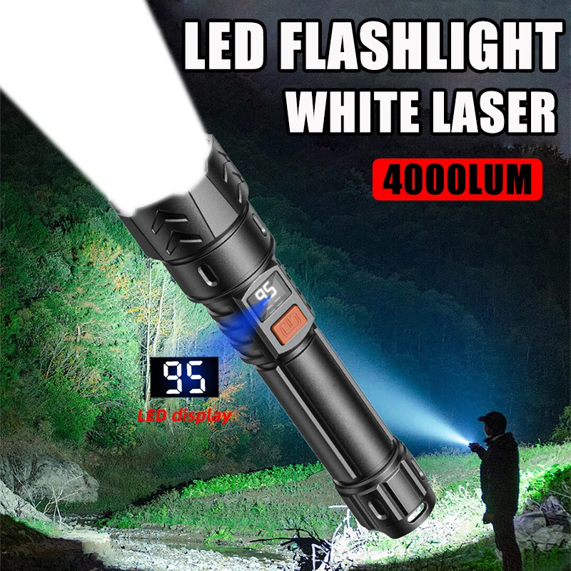 High-power-White-Laser-LED-Flashlight-Ultra-Strong-Light-Tactical ...