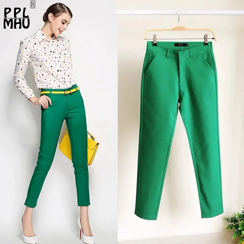 Fashion Ankle Length Suit Pants Office Lady Pencil Pantalones 16 Color ...