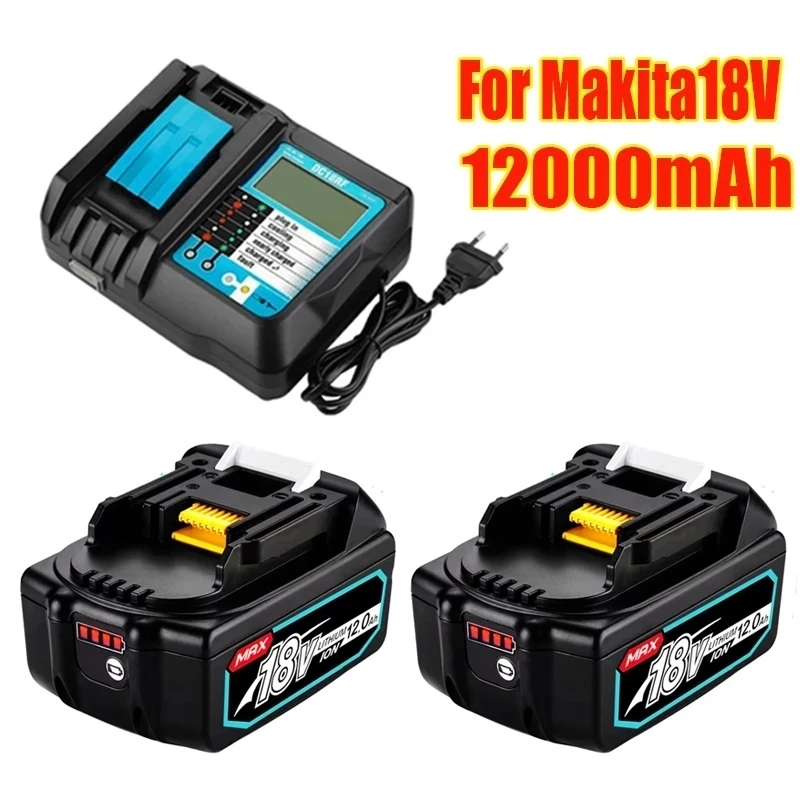 Original makita 18v 12000mah 12.0ah recarregável bateria de ferramentas elétricas com led 18650 ...