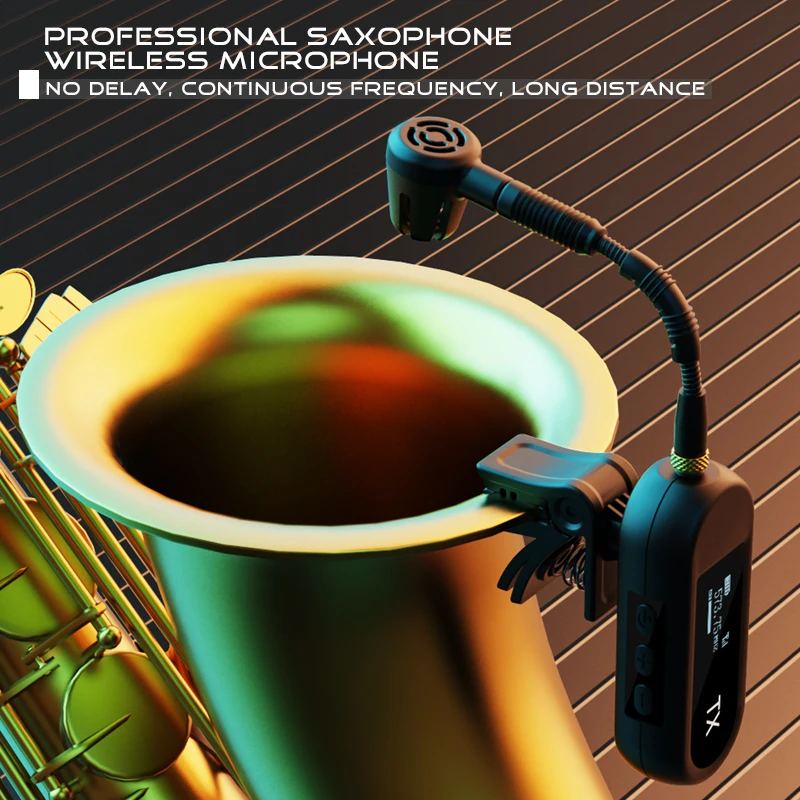 Wireless-saxophone-microphone-system-clip-on-instrument-microphone-for ...