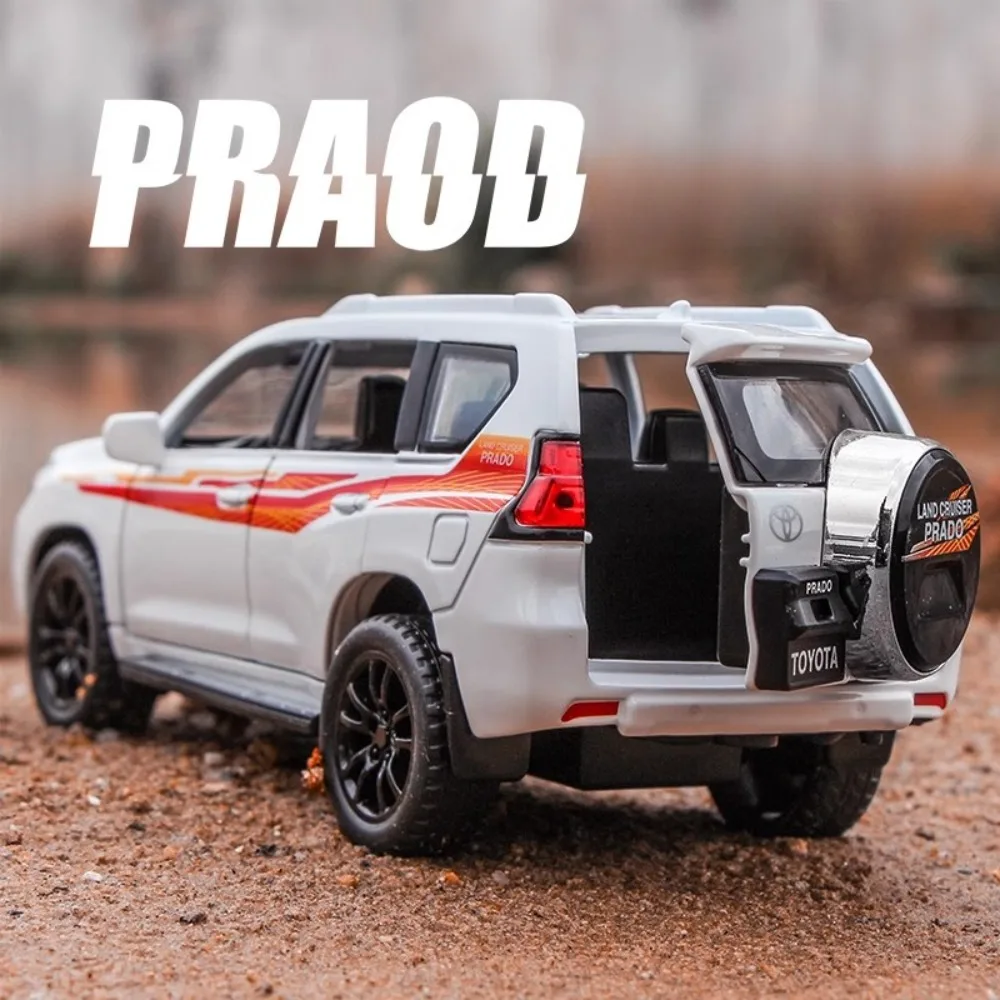 1:32 Scale Land Cruiser Prado Toy Police Car Model Metal Diecast ...