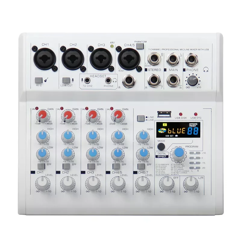 Manchez E4 E7 Mini 4 6 A4 A6 Channel Sound Card Mixer USB Console DJ ...