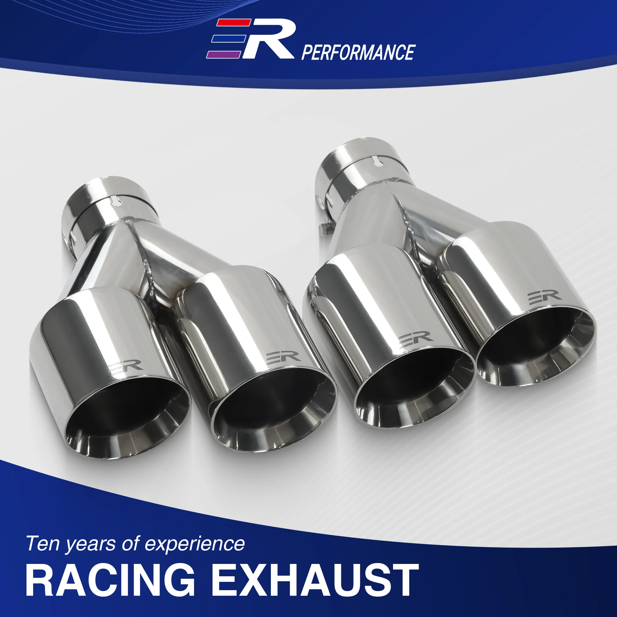 Exhaust Racing Car modify Exhaust Tips double Exit Exhaust Pipe Nozzle ...