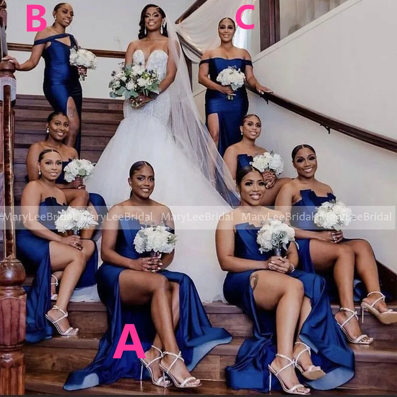 Simple Royal Blue Wedding Dress