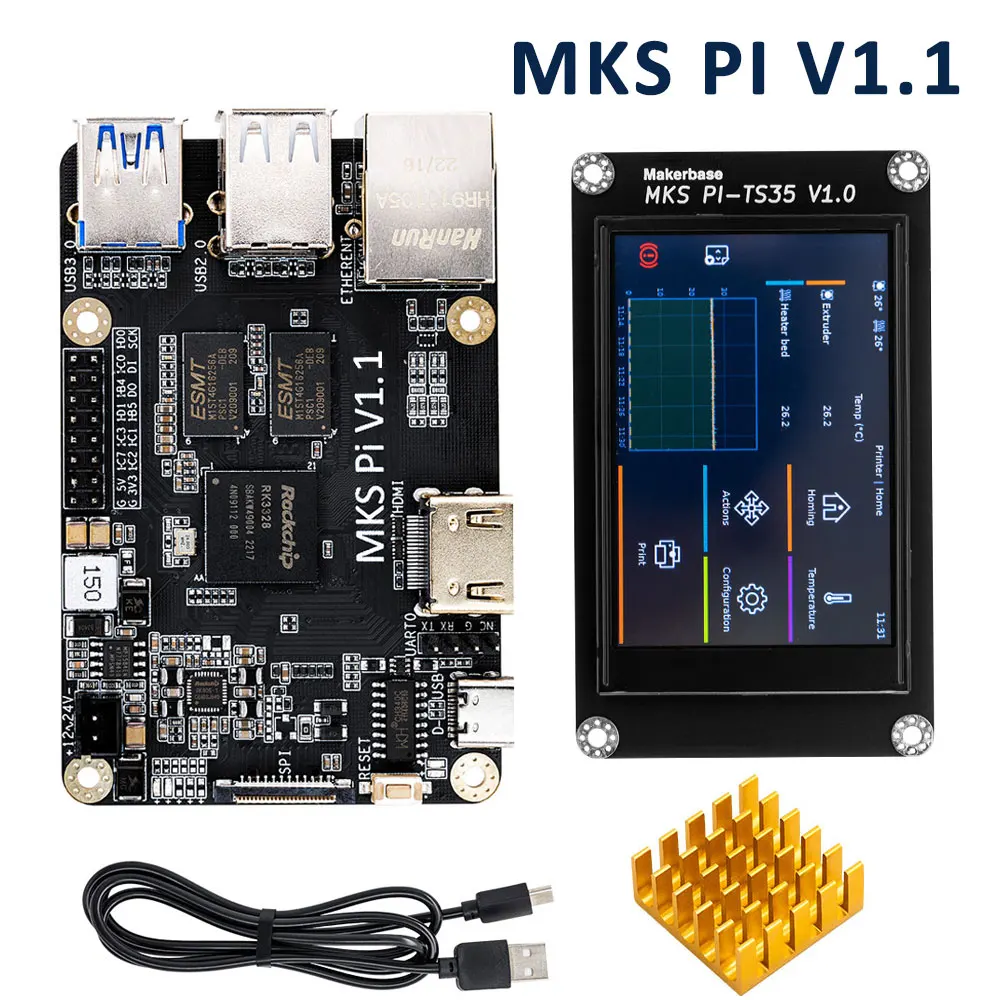 MKS-PI-Board-with-Quad-core-64bits-SOC-onboard-runs-Klipper-Screen-for ...