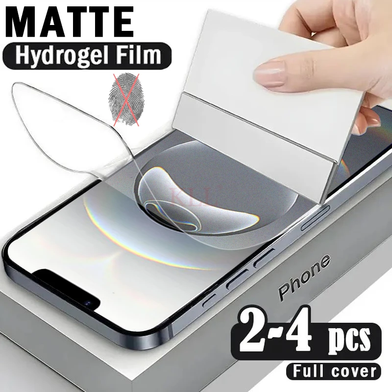 2-4pcs Matte Silicone Hydrogel Film For iPhone 16 Pro Max 16e Screen ...