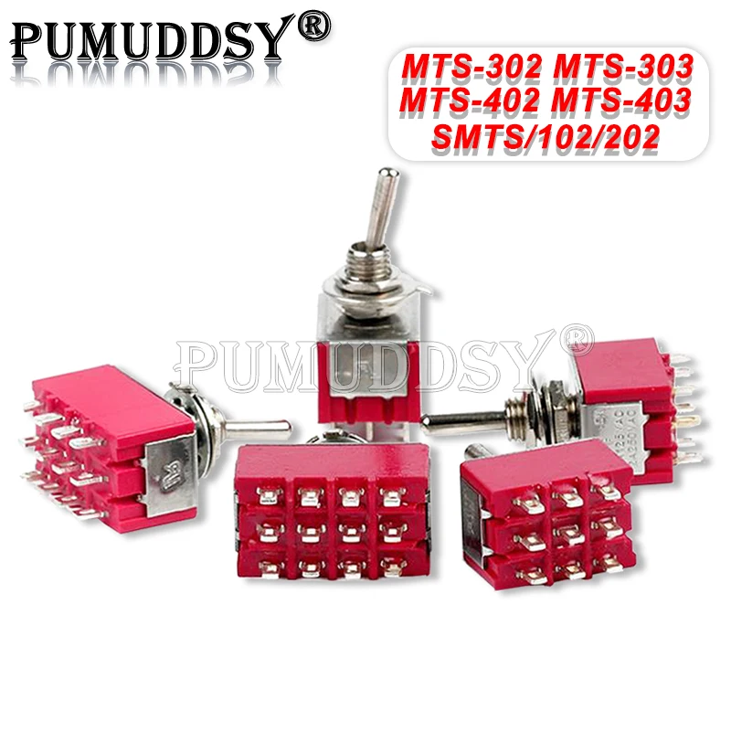 1PCS-3Pin-SMTS-102-Toggle-Switch-6A-125VAC-Mini-12pin-6mm-9pin-MTS-302 ...